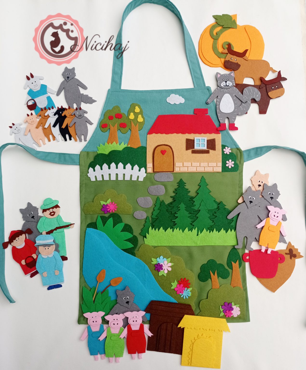 5 az 1-ben mesekötény - Nicihaj - kézműves termékek Hajnitól